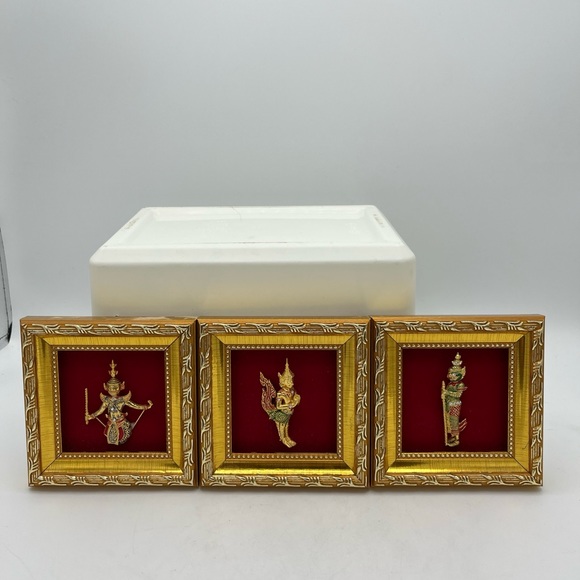 Accents | Vtg Thailand Wall Deco Hanging Temple Guardian Dancer Enamel ...